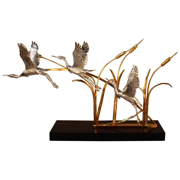Silver Birds in Flying Motions at 1stDibs