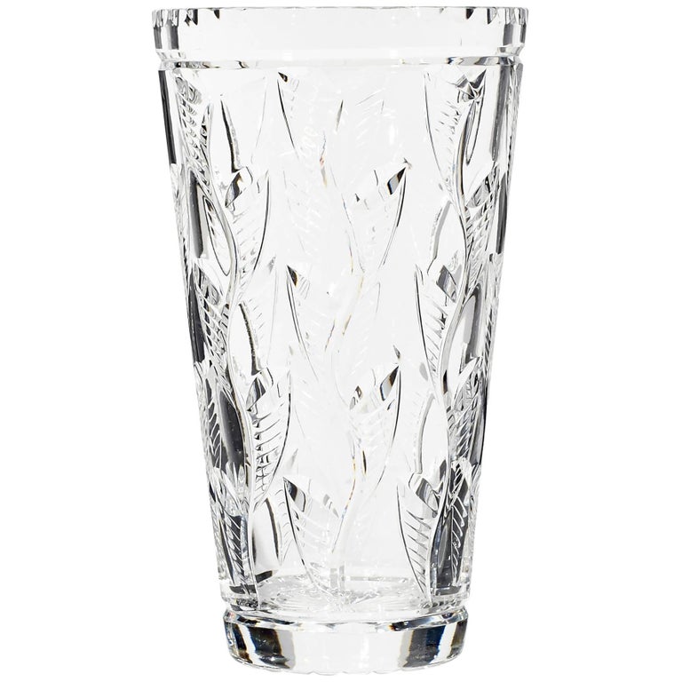 Webb Corbett Art Deco Crystal Vase For Sale at 1stdibs
