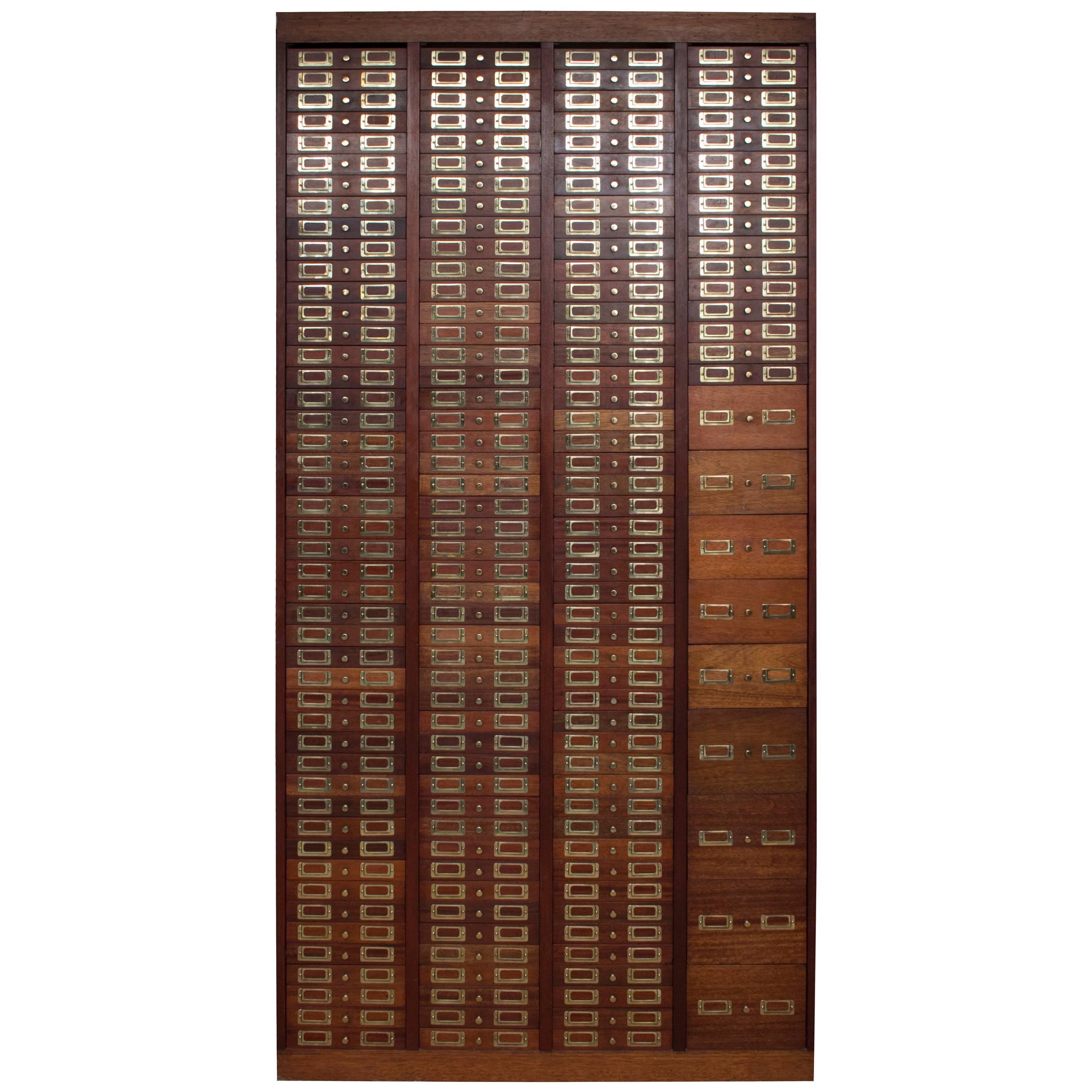 Mahogany Bank of 166 Collectors Drawers at 1stDibs