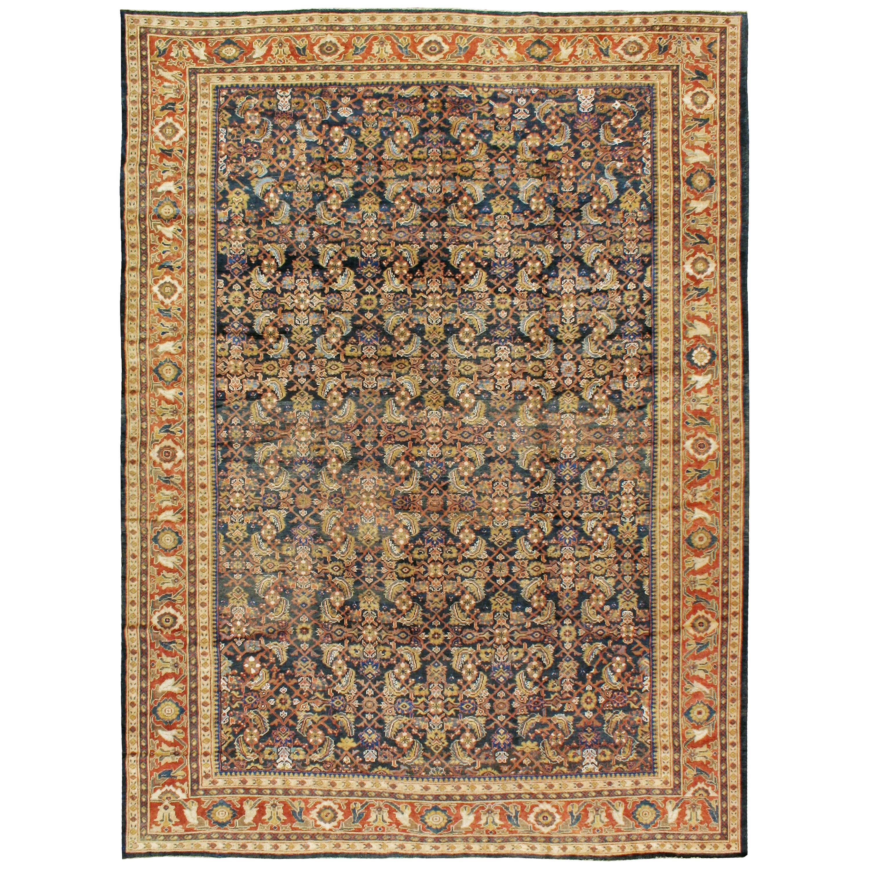 Antique Persian Mahal Rug in Water Colors For Sale at 1stDibs