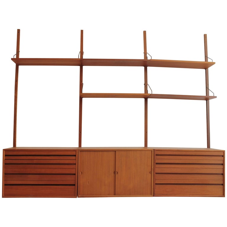 Poul Cadovius Teak Wall Unit at 1stDibs