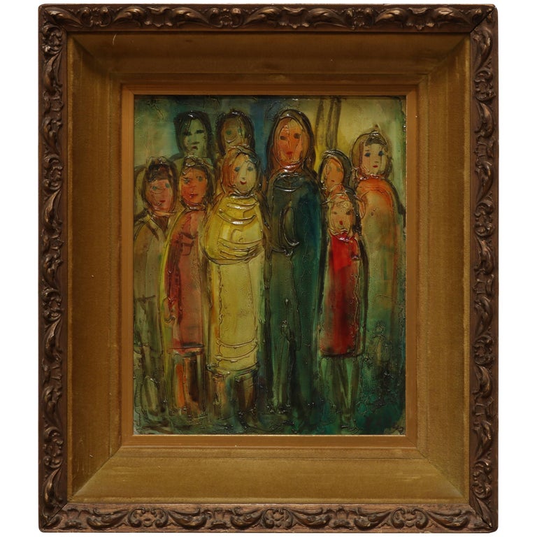 Colorful Oil Painting on Board by Viola M. Allen at 1stdibs