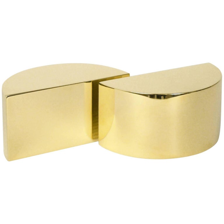 Contemporary Solid Swedish Brass Modern Minimalist Artisan Bookends For ...