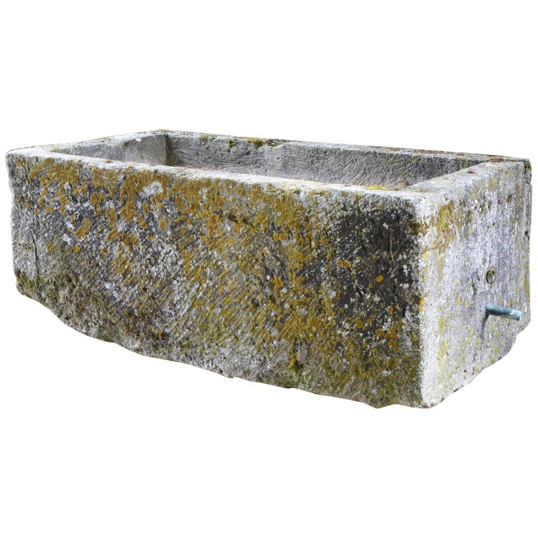 Large Rectangular Stone Trough For Sale at 1stDibs