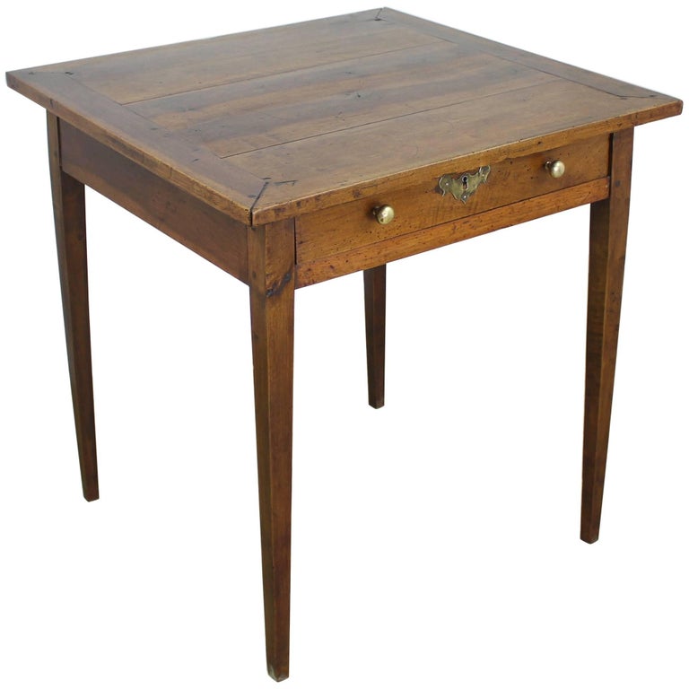 Square Antique Walnut Side Table at 1stDibs