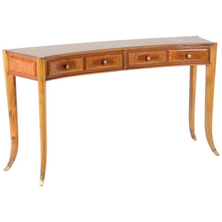 Italian Midcentury Concave Console or Desk at 1stDibs