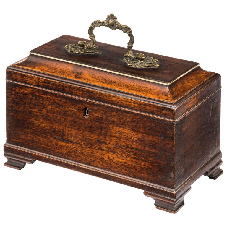 Chippendale Period Mahogany Tea Caddy with a Original Brass Handle at ...
