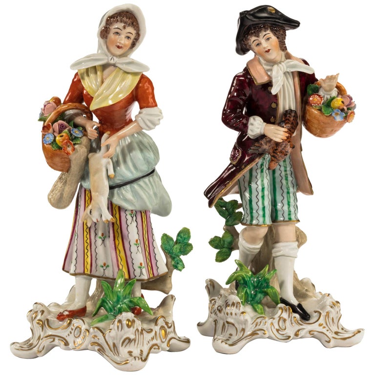 Pair of Samson of Paris Porcelain Figures of a Male and Female at 1stDibs