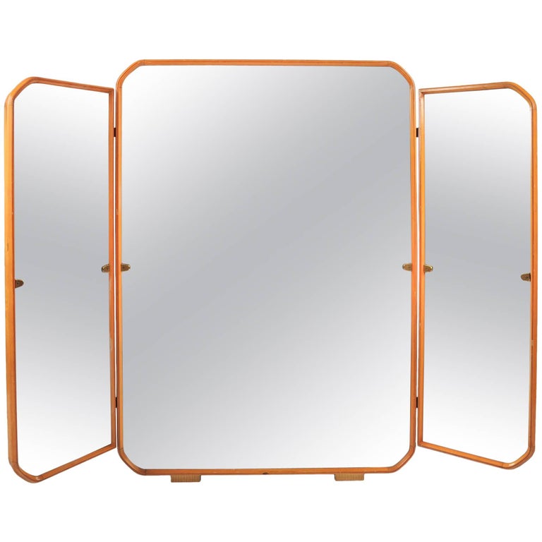 Italian, 1950s Triptych Mirror For Sale at 1stDibs