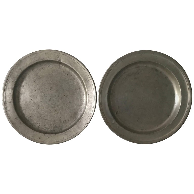 Swedish Large 18th-19th Century Pewter Dishes or Chargers Totally Three ...