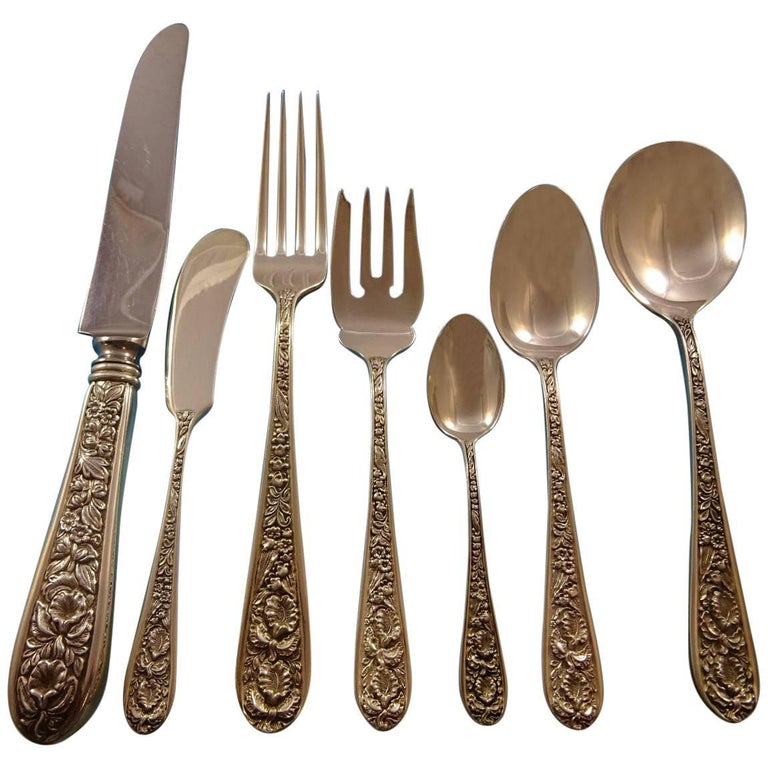 Corsage by Kirk-Stieff Sterling Silver Flatware Set 12 Service, 90 ...