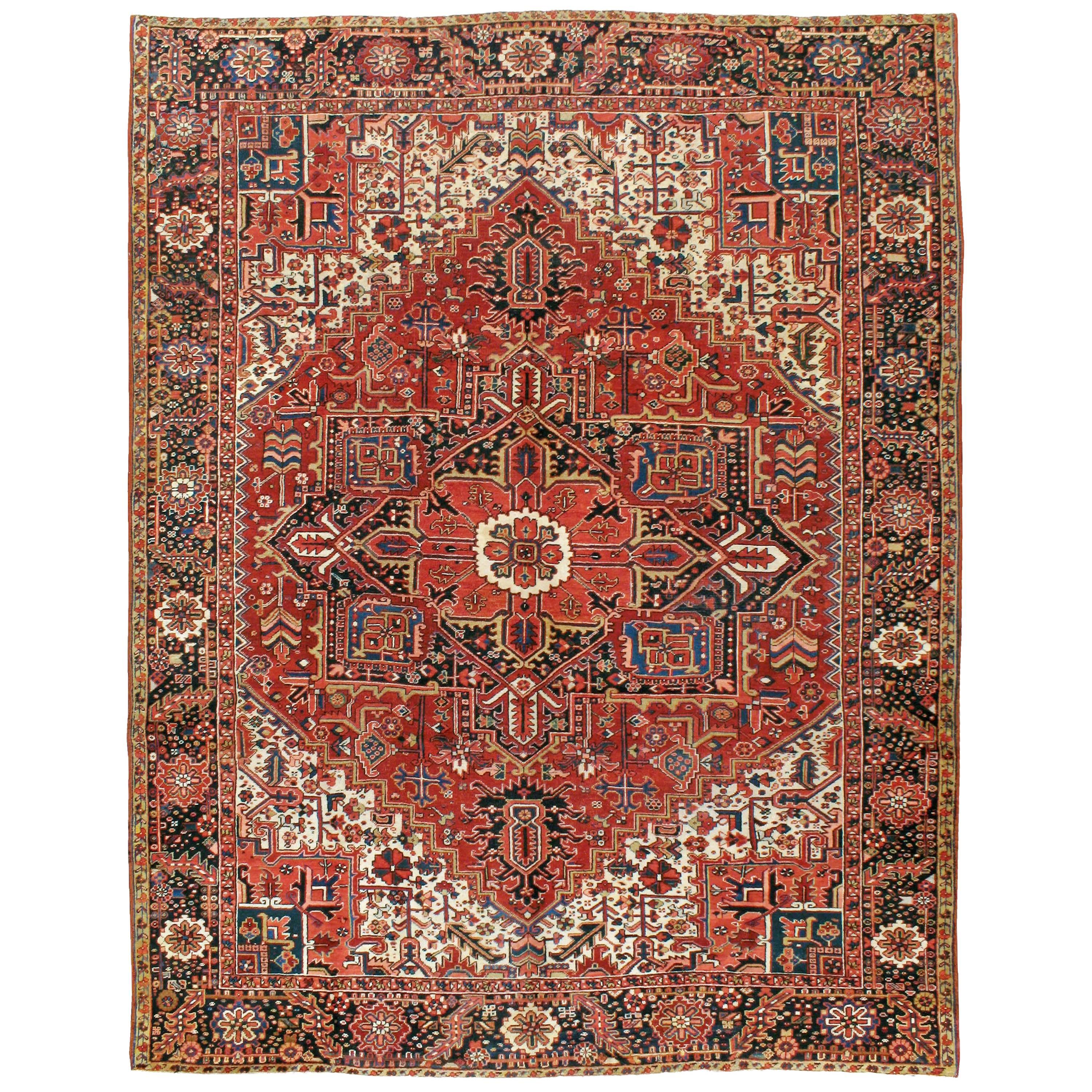 Vintage Persian Heriz Rug For Sale at 1stDibs