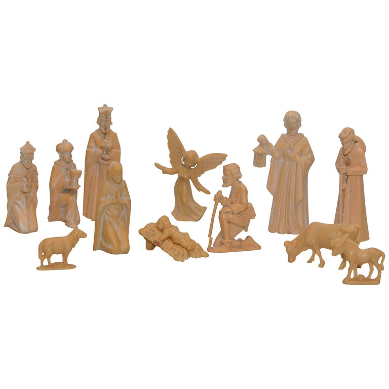 German Miniature Nativity Set in Case at 1stDibs
