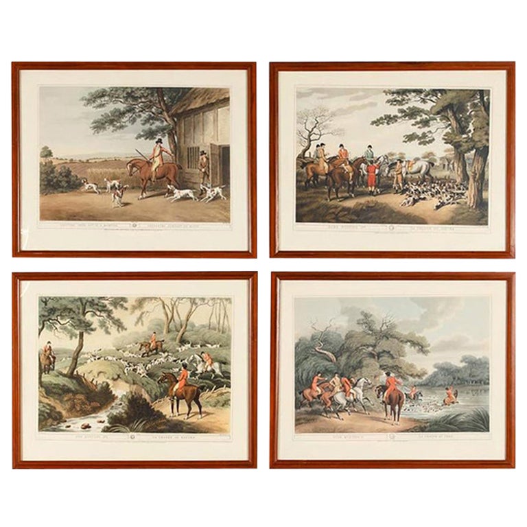 Douglas Adams Signed Antique Print, Hunting Scene, Artist Proof, circa ...