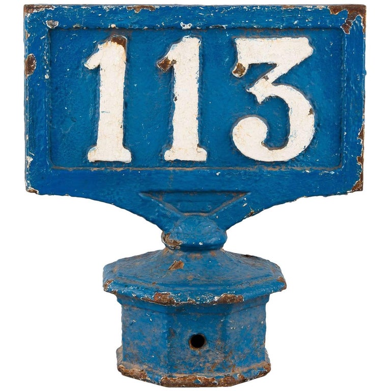 Painted Cast Iron Railway Sign, France, Late 1800s at 1stDibs