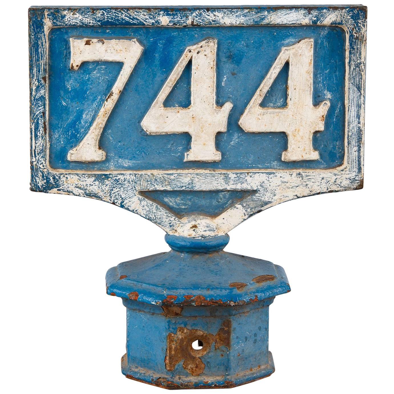 Painted Cast Iron Railway Sign, France, Late 1800s at 1stDibs