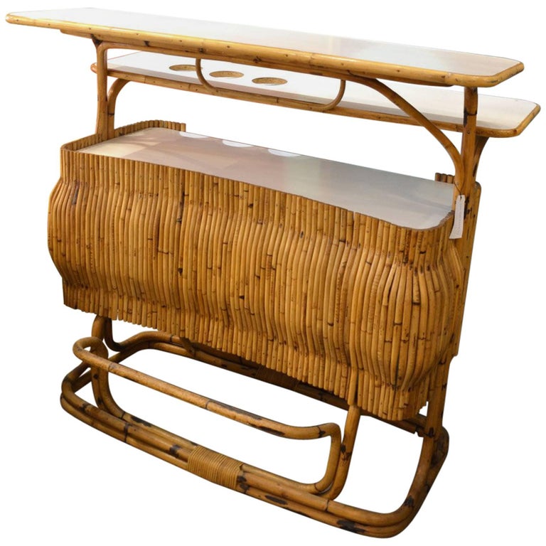 Fantastic Italian Wicker and Formica Bar, circa 1960 For Sale at 1stDibs
