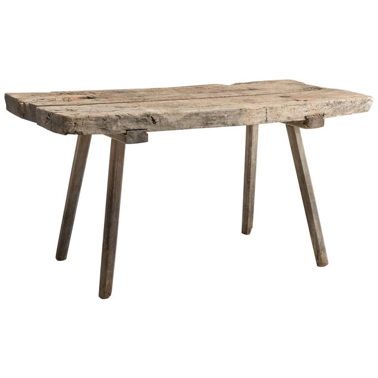 Oak Butcher's Block Table, circa 1890 at 1stDibs