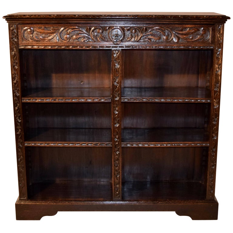 19th Century English Carved Bookcase at 1stDibs