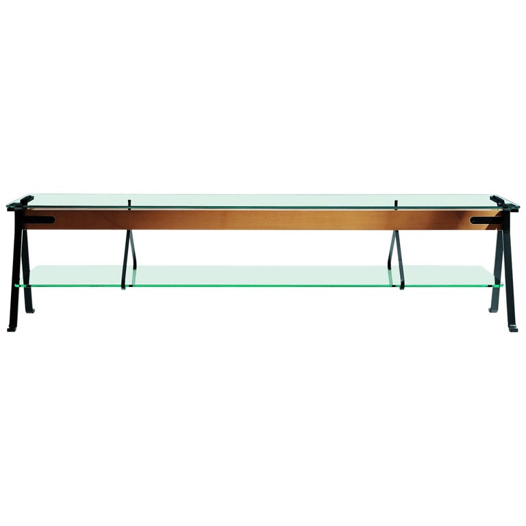 "Fratello" Low Tempered Glass Double-Top Table Designed by Enzo Mari ...