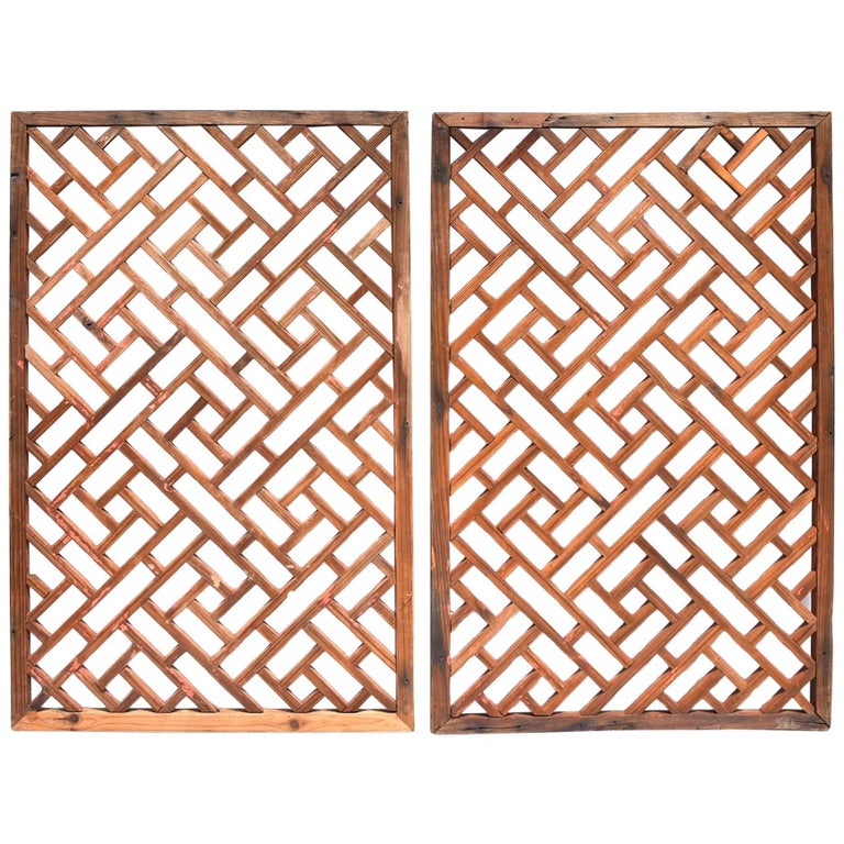 Pair of Chinese Antique Screens, Diamond Pattern at 1stDibs | chinese ...