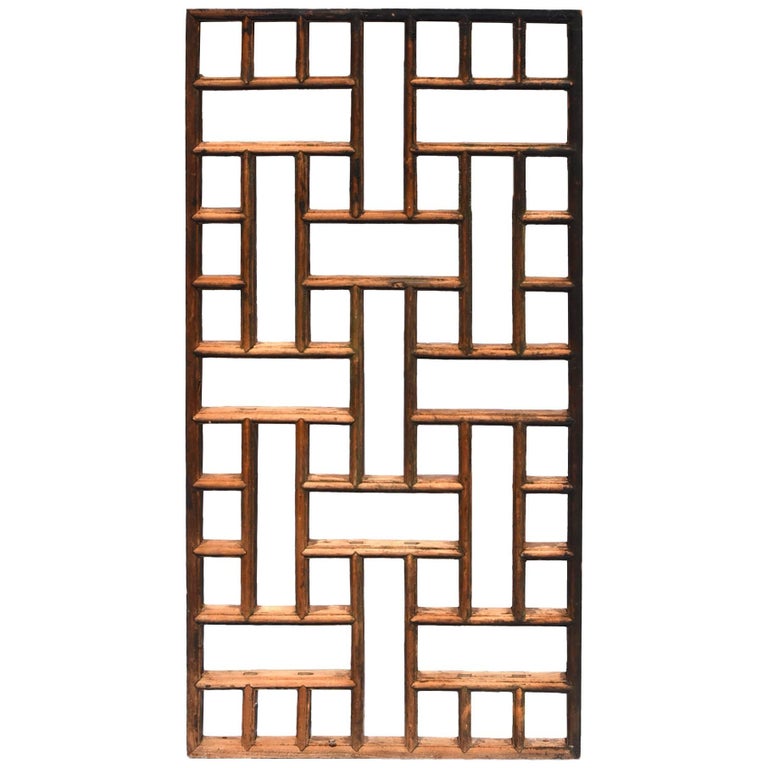 Antique Asian Screen, Geometric Design at 1stDibs
