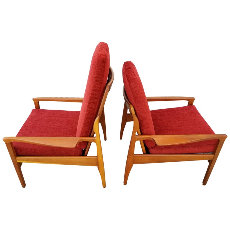 Sculptural Teak Lounge Chairs by Fred Lowen at 1stDibs
