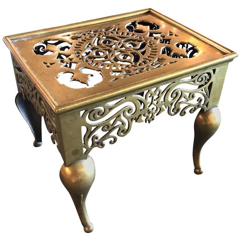 English Regency Brass Footman Side Table at 1stDibs