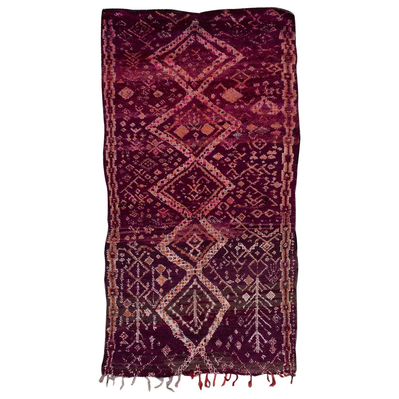 Vintage Moroccan Boujad Rug For Sale at 1stDibs