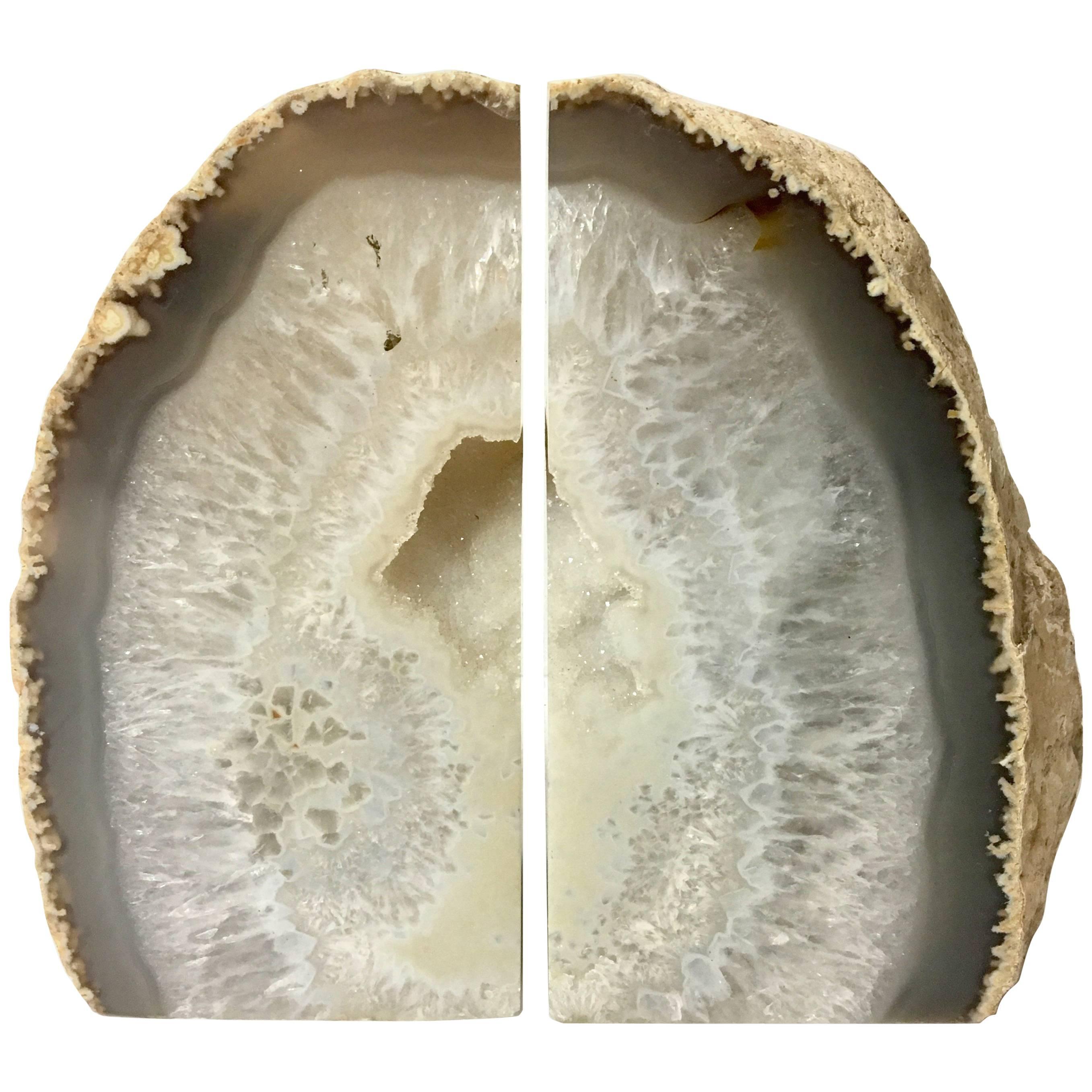 Pair of Vintage Geode Bookends at 1stDibs