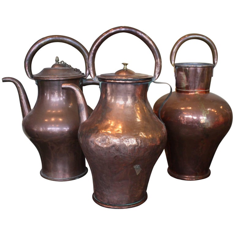 Three French Copper Pitchers at 1stDibs