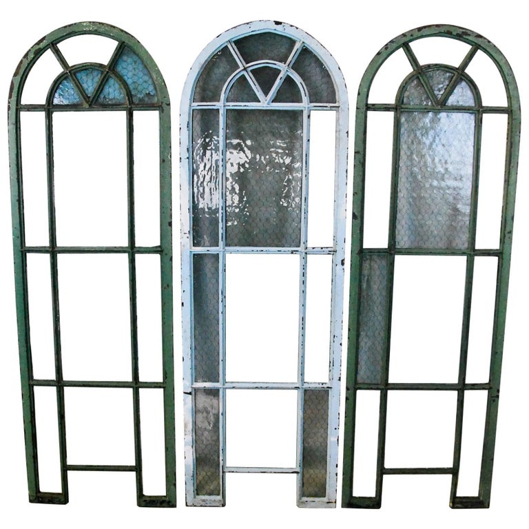 1910, Steel Factory Windows with Arched Top at 1stDibs