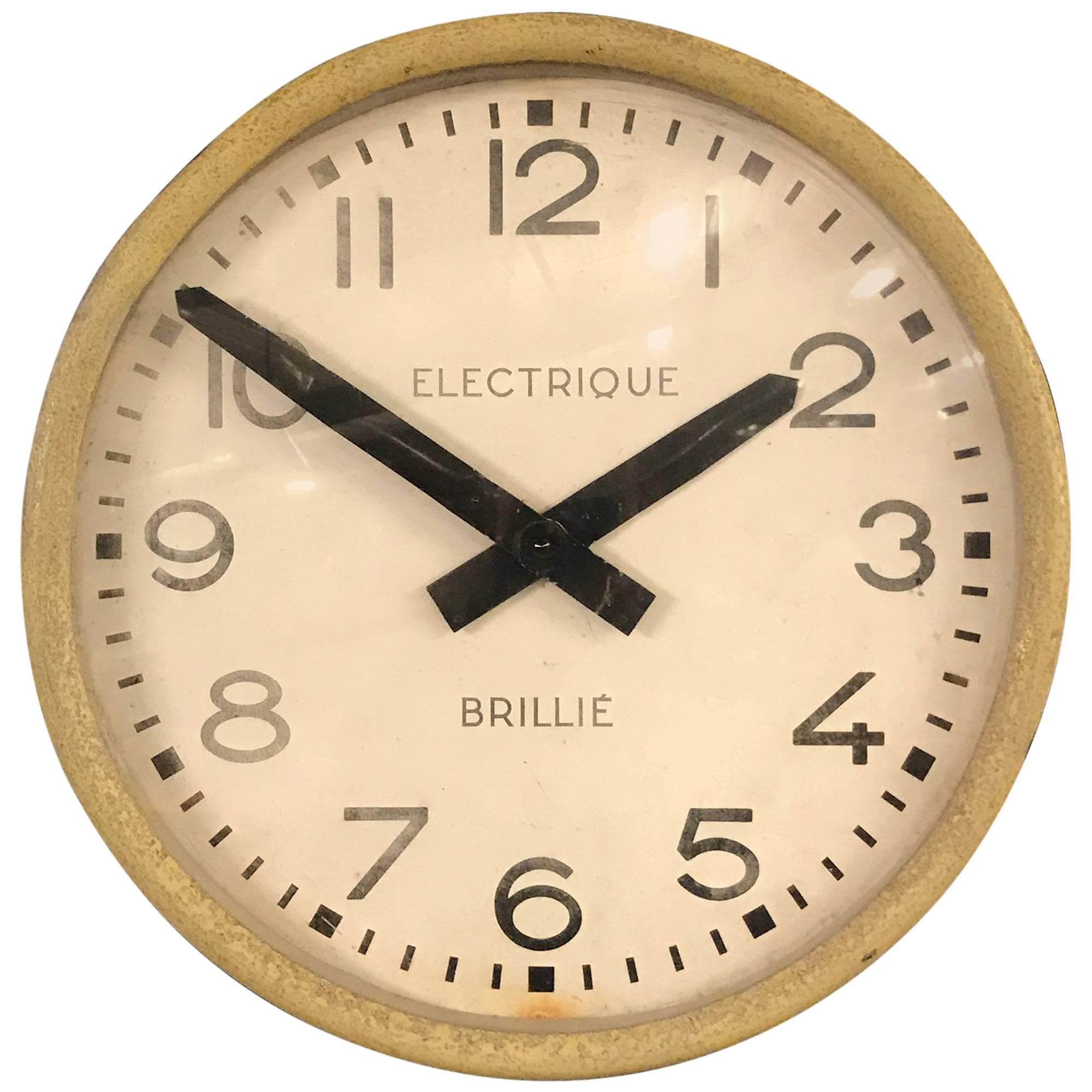 Industrial Factory Clock by Brillie For Sale at 1stDibs