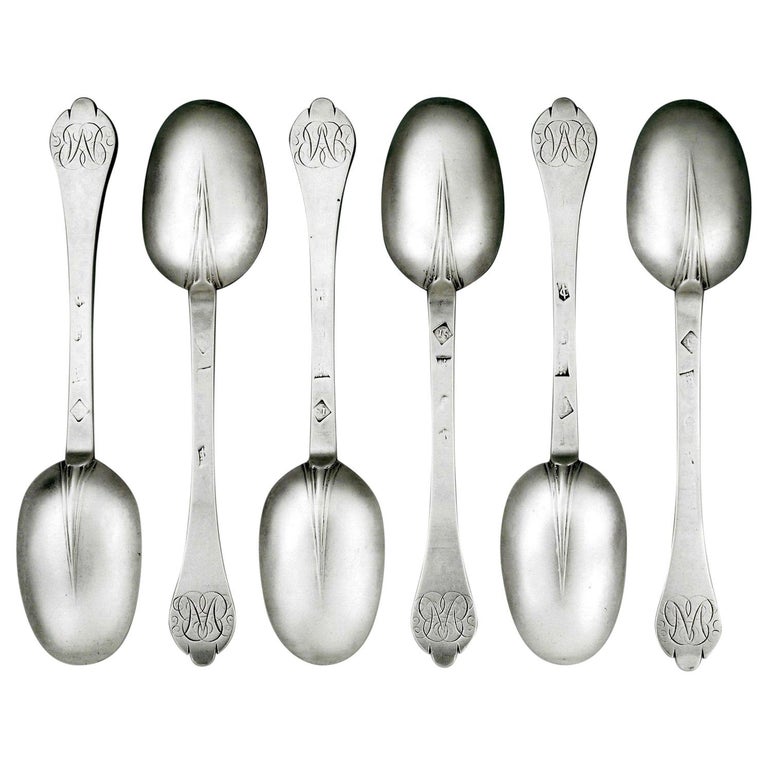 Set of Six William III Trefid Spoons made in London by Joyce Issod in ...
