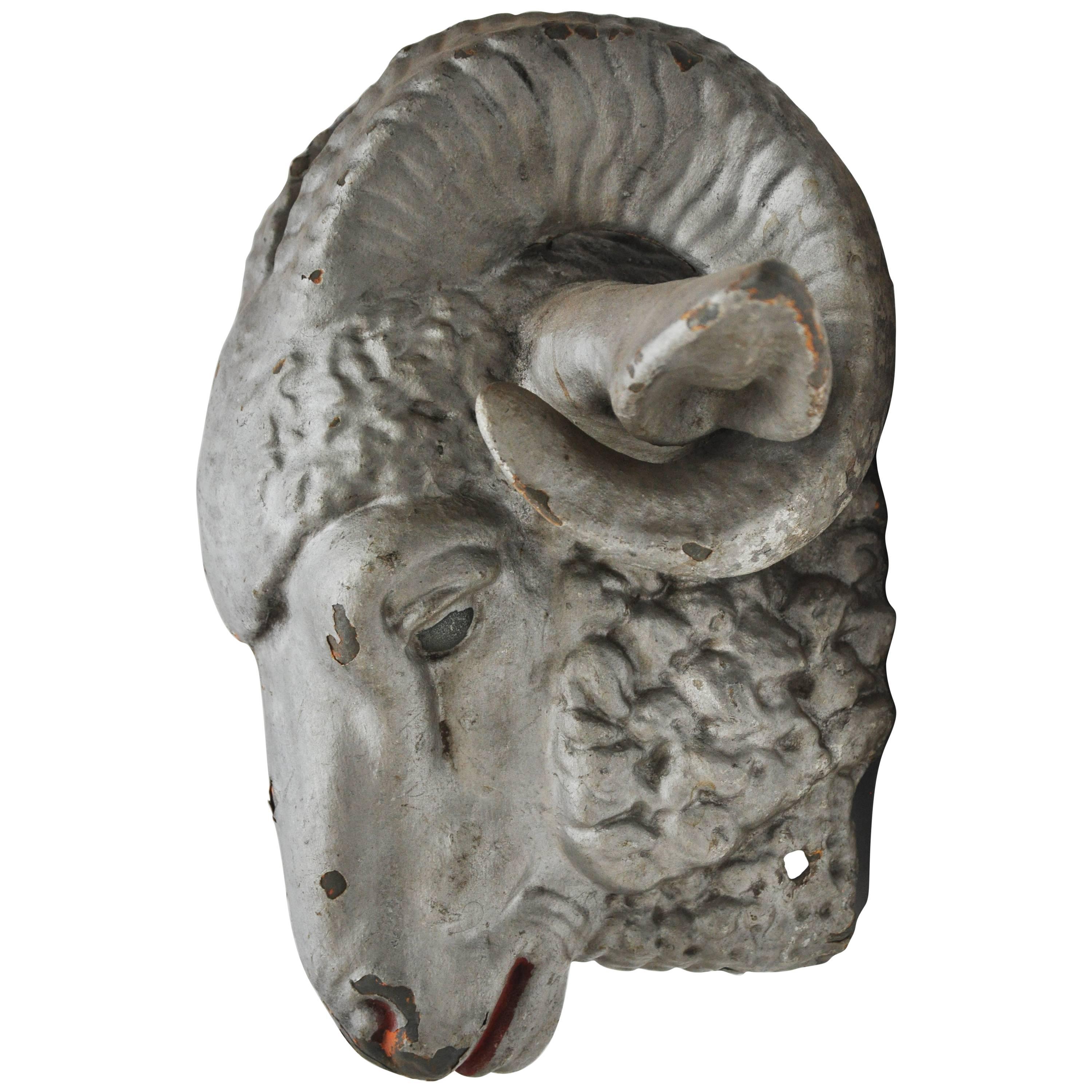 Zinc Ram's Head at 1stDibs