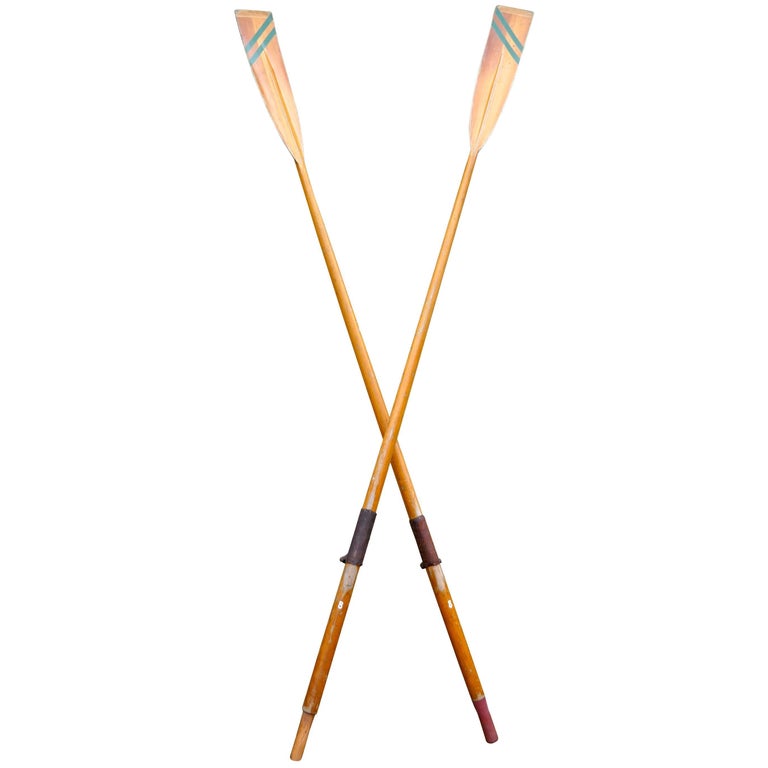 Pair of Decorative Very Long Sculling Oars at 1stDibs