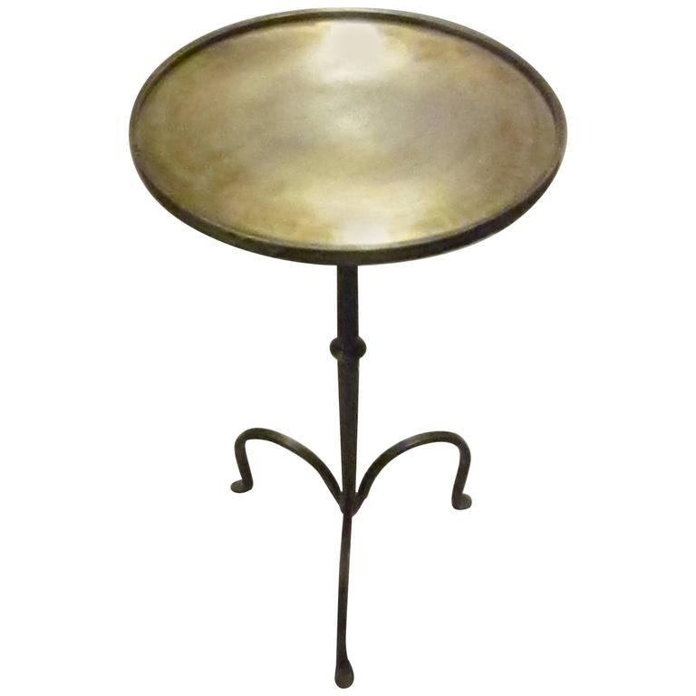 Contemporary Brushed Brass Small Side or Cocktail Table at 1stDibs