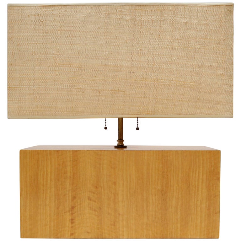 Rectangular Zebra Wood Table Lamp at 1stDibs