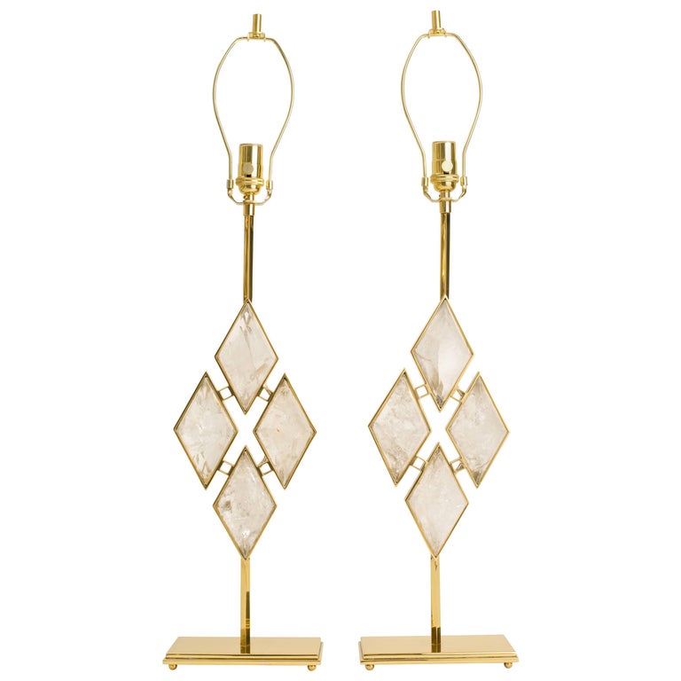 Rock Crystal Diamond Table Lamps, Eon Collection "Harmony" For Sale at ...