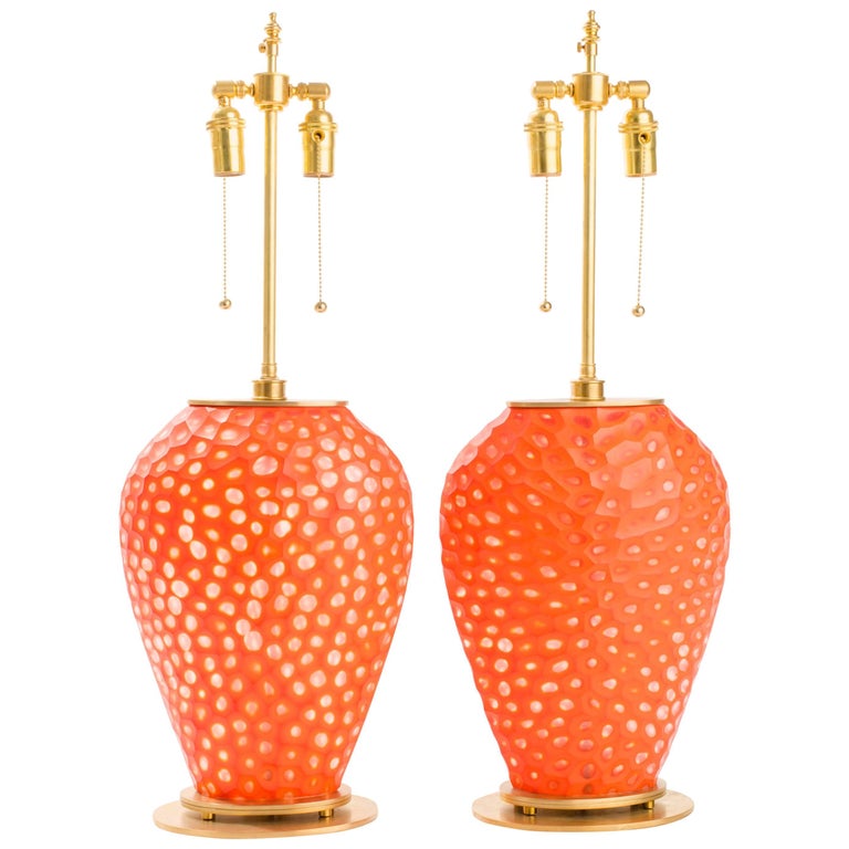 Orange Glass Base Lamps