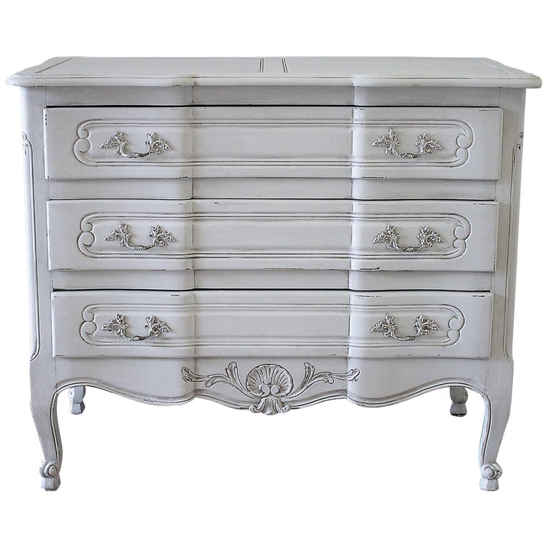 20th Century Country French Style Painted Three-Drawer Commode at 1stDibs
