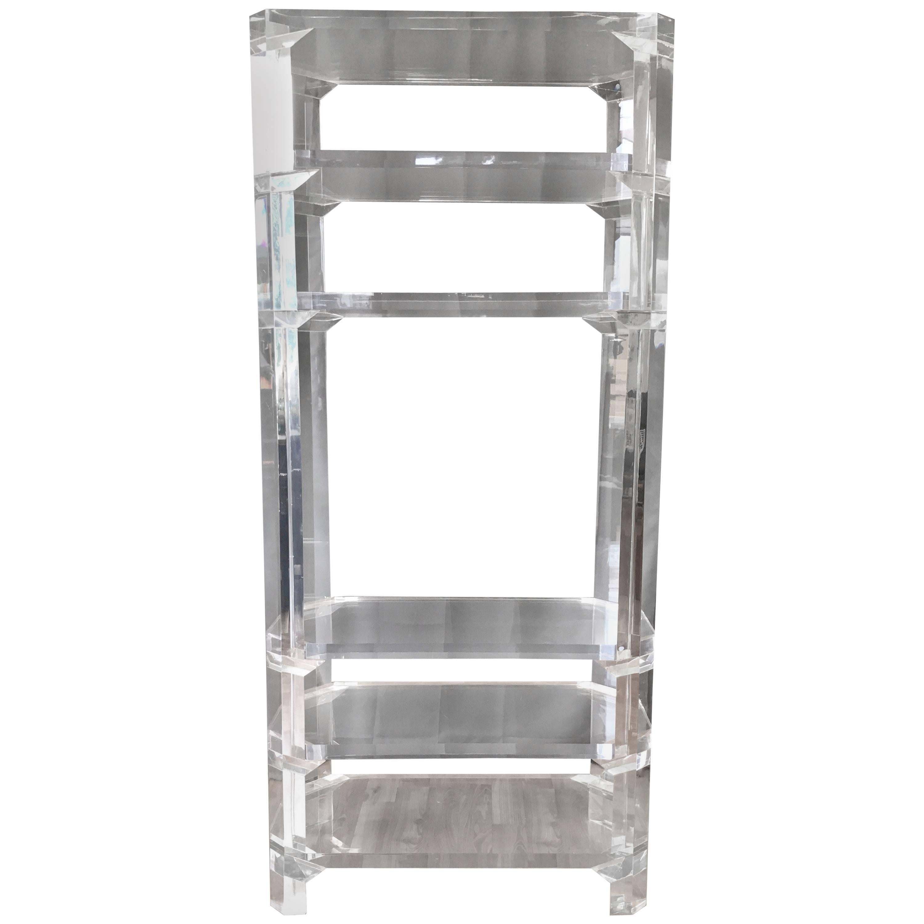 Towering Faceted Lucite Étagère at 1stDibs