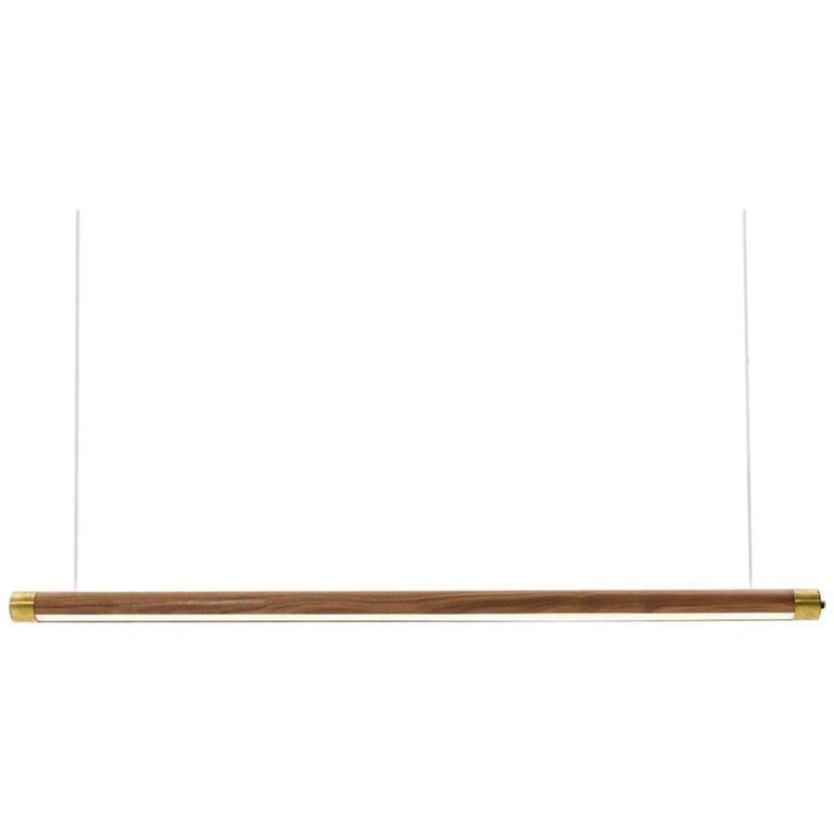 Alex Earl Classic Contemporary Ermet Light Walnut and Brass Pendant For ...