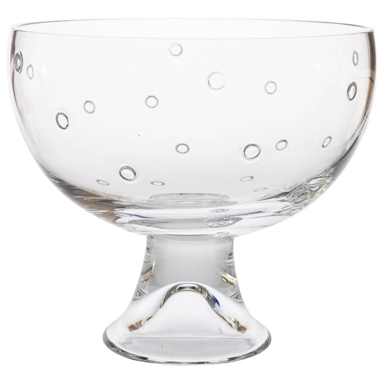 Large Steuben Footed Bowl with Floating Bubble at 1stDibs
