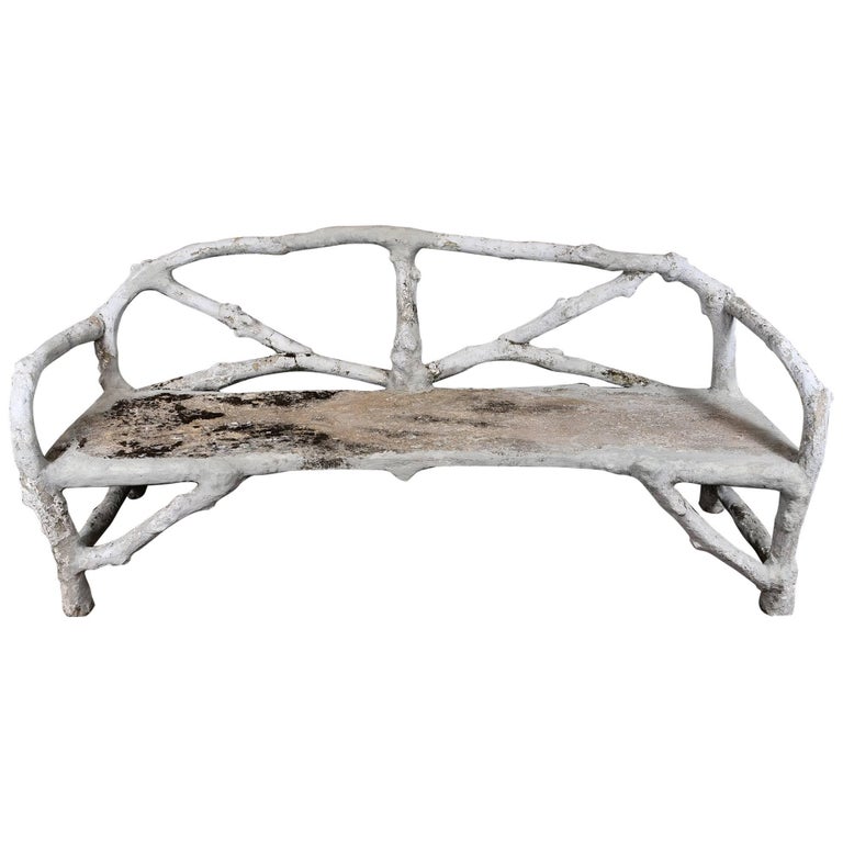 Faux Bois Bench at 1stDibs