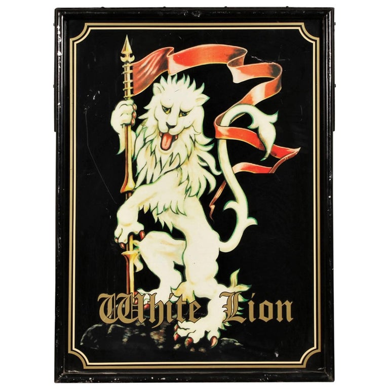 White Lion Metal Outdoor Sign at 1stDibs