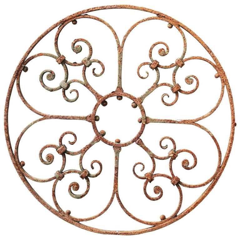 Round Wrought Iron 19th Century Window Grill at 1stDibs | decorative ...