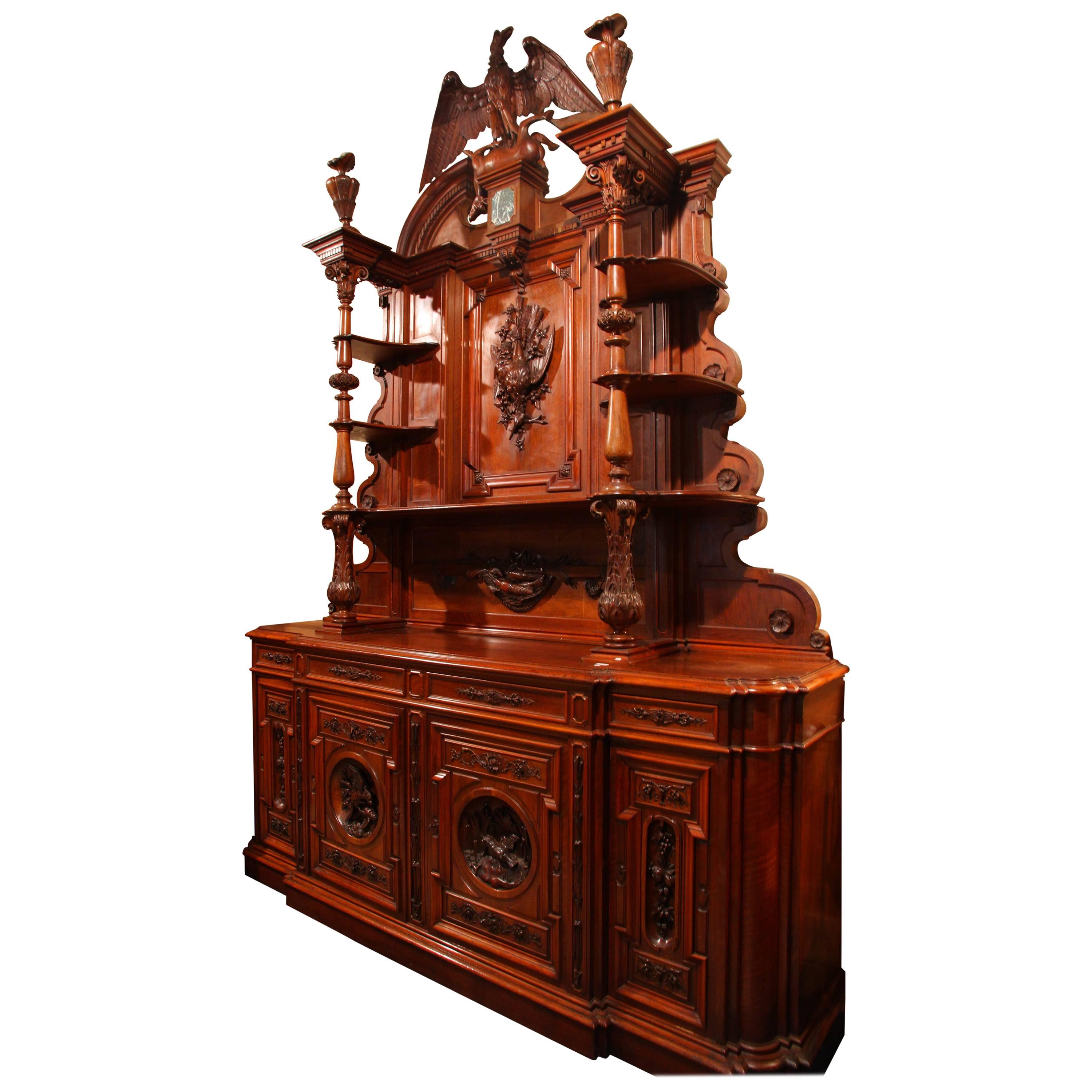 Huge Cynegetic or Hunting Dresser in Solid Walnut and Walnut Plywood on ...