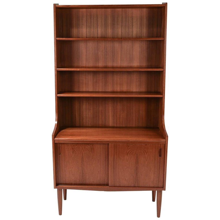 Danish Midcentury Johannes Sorth Style Teak Bookcase at 1stDibs
