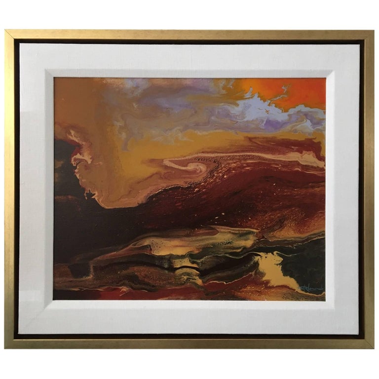 Original Acrylic on Canvas Abstract Painting by Listed Artist Ted ...